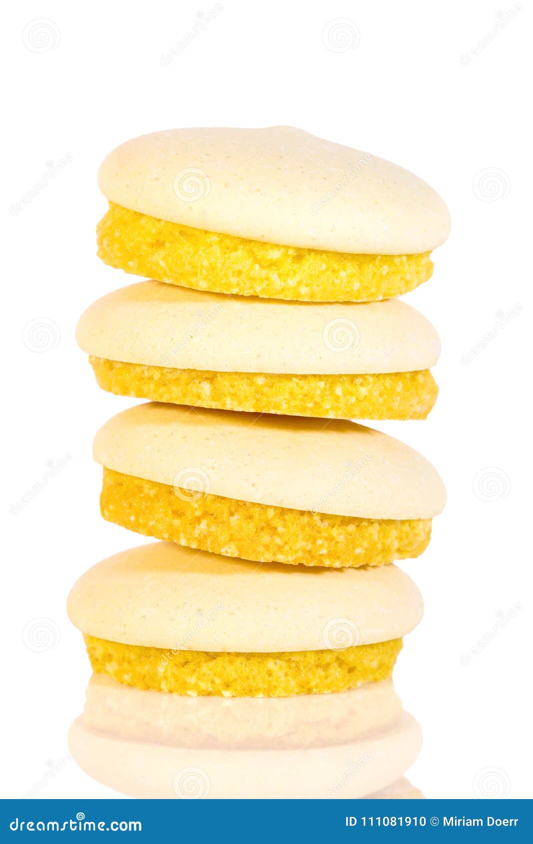 Stack of Sweet Biscuits or Cookies, Isolated on White, Yellow Co Stock ...