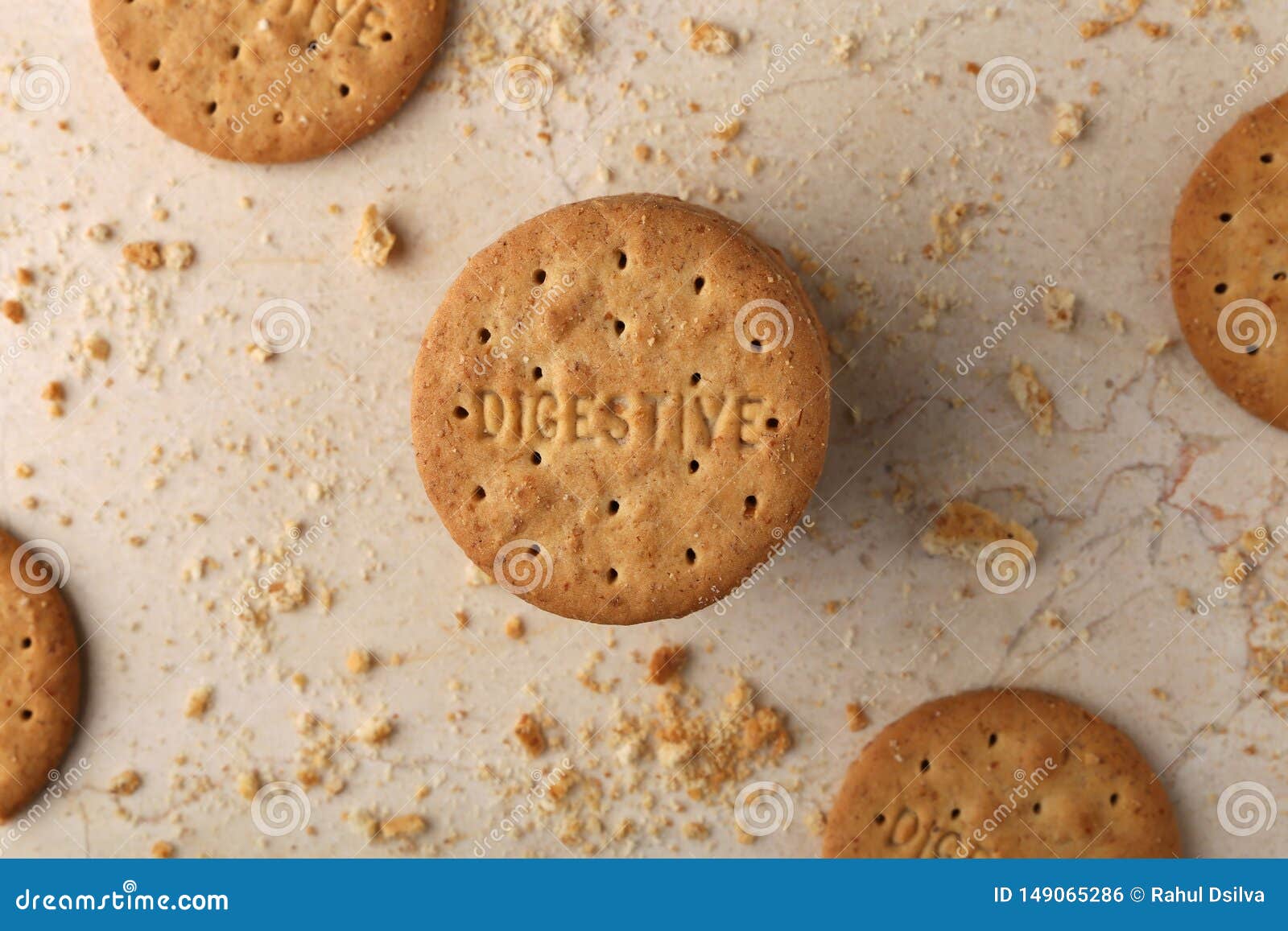 Stack Of Sweetmeal Digestive Biscuits Isolated On White. Royalty-Free ...