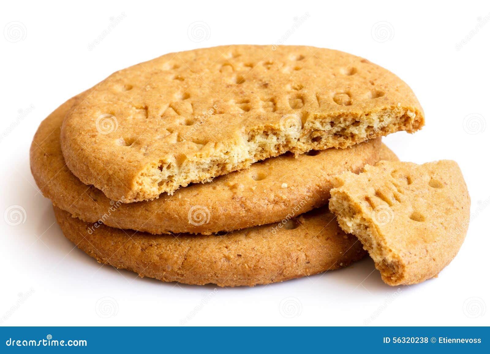 Stack of Sweetmeal Digestive Biscuits Isolated on White. Stock Photo ...