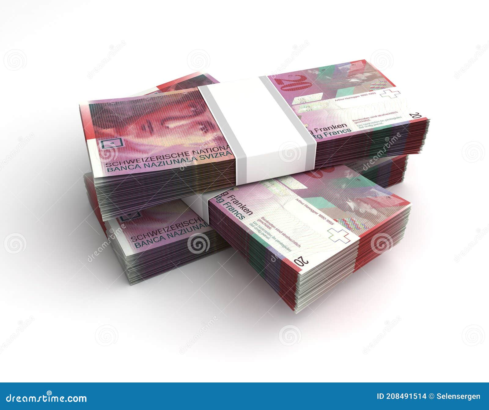 Stack of Swiss Franc stock photo. Image of cash, currency - 208491514