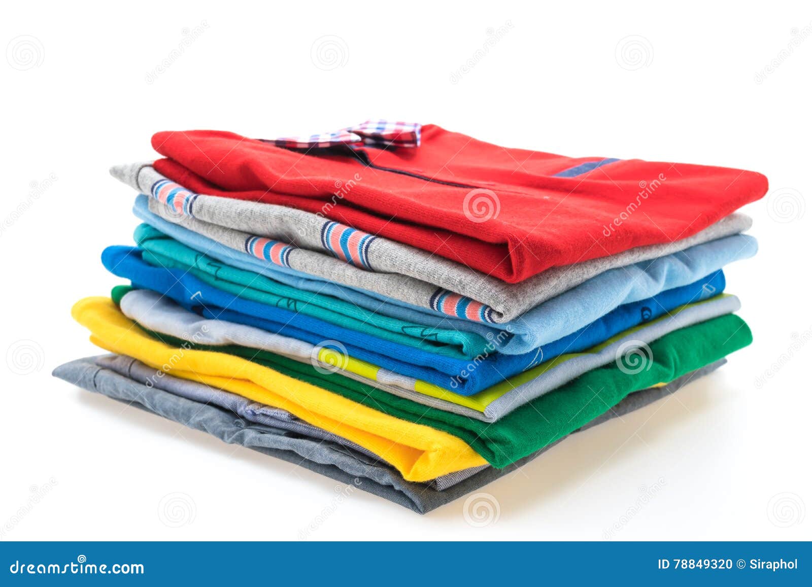 Stack of T Shirt and Polo stock photo. Image of stacked - 78849320
