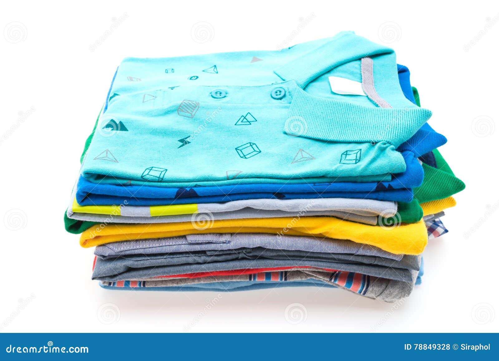 Stack of T Shirt and Polo stock photo. Image of fabric - 78849328