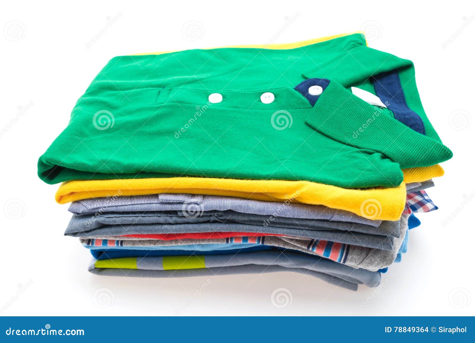 Stack of T Shirt and Polo stock photo. Image of stacked - 78849364
