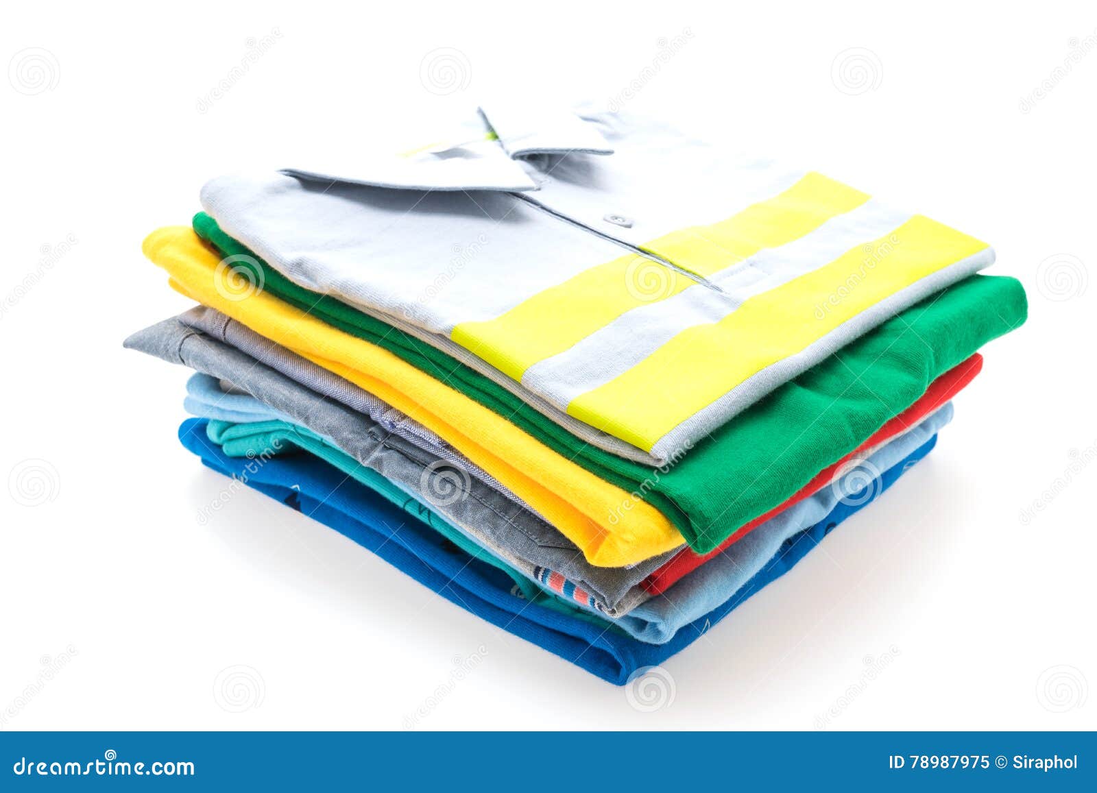 Stack of T Shirt and Polo stock image. Image of retail - 78987975