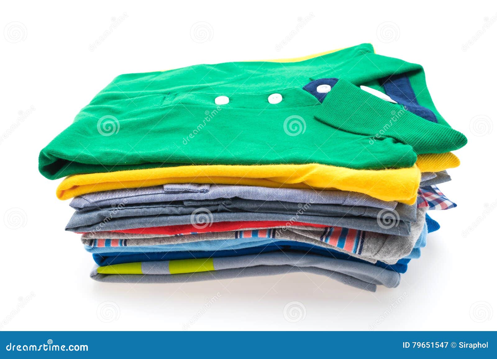 Stack of T Shirt and Polo stock image. Image of clean - 79651547