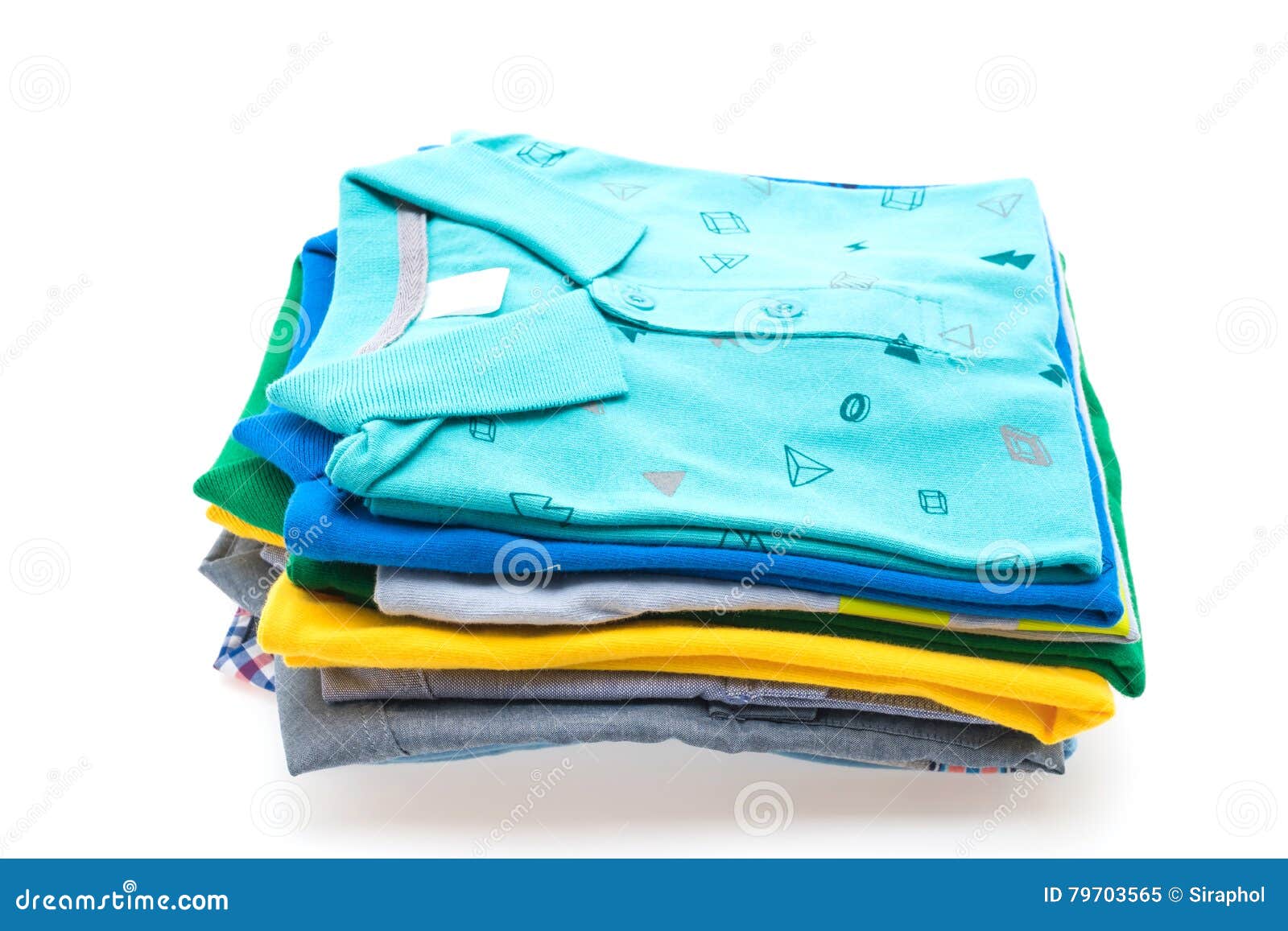 Stack of T Shirt and Polo stock image. Image of shirts - 79703565