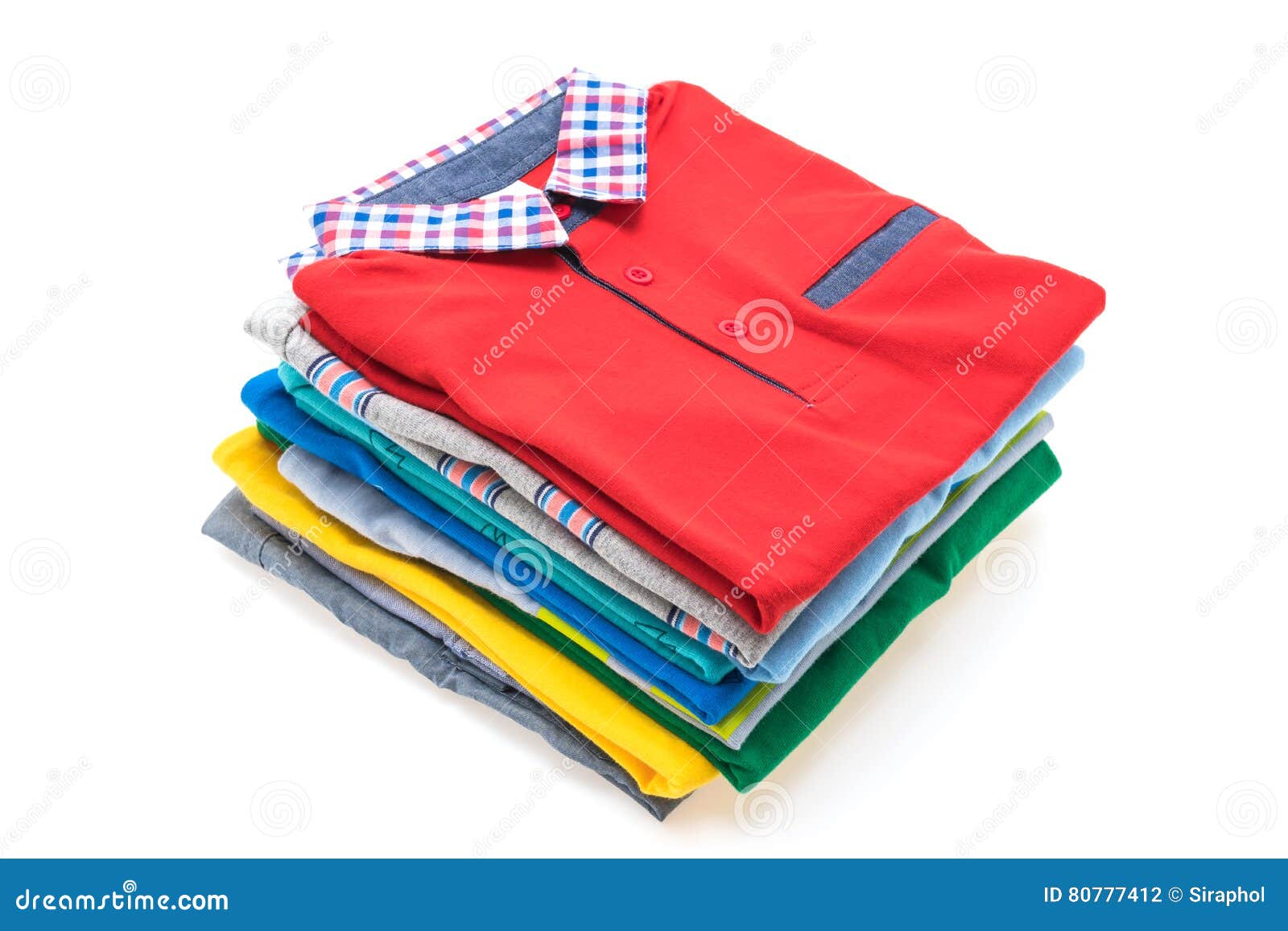Stack of T Shirt and Polo stock photo. Image of fashion - 80777412