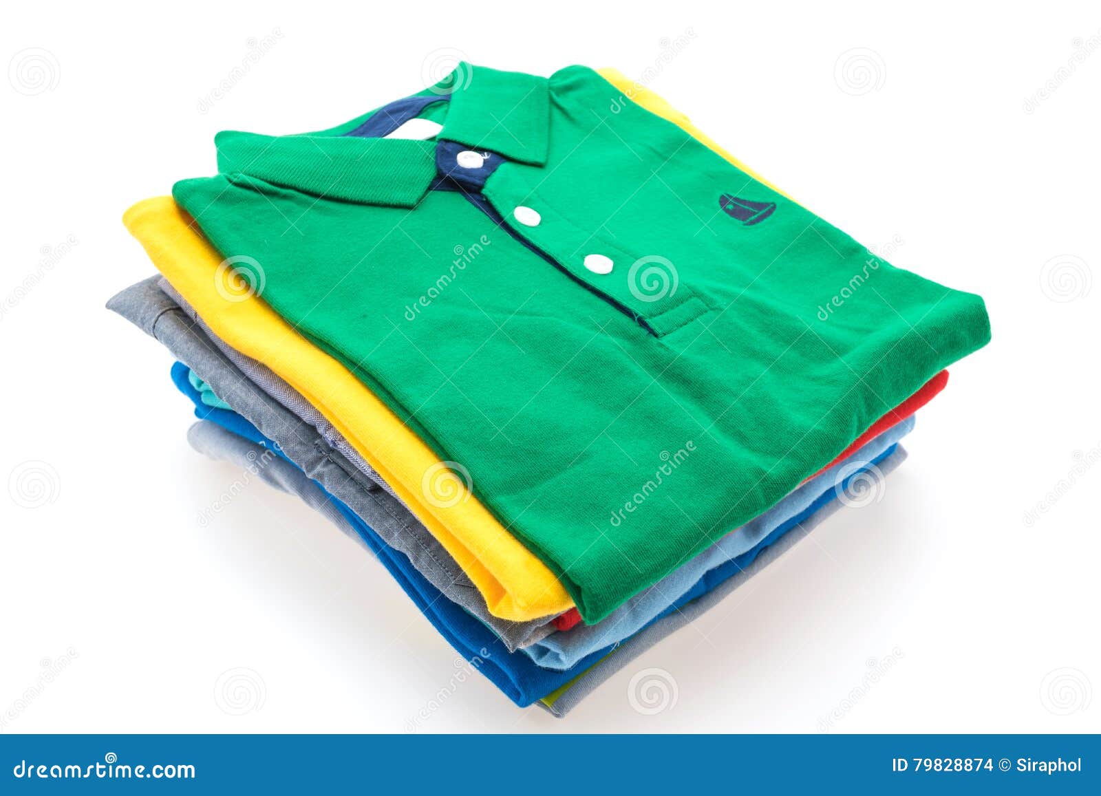 Stack of T Shirt and Polo stock photo. Image of retail - 79828874