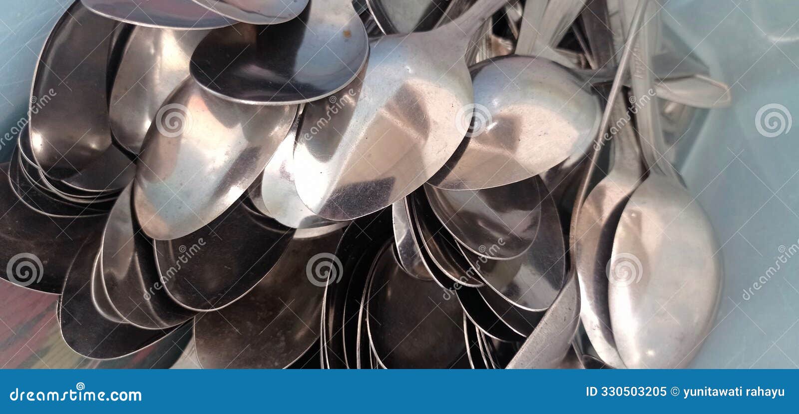 Stack of Tablespoons Ready To Use Stock Image - Image of iron ...