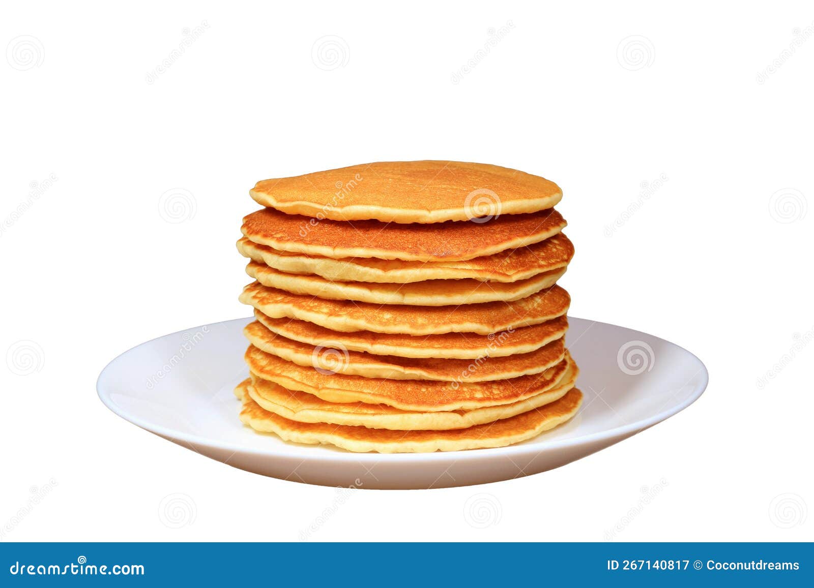 Stack of Tasty Homemade Plain Pancakes Isolated on Transparent Backdrop ...