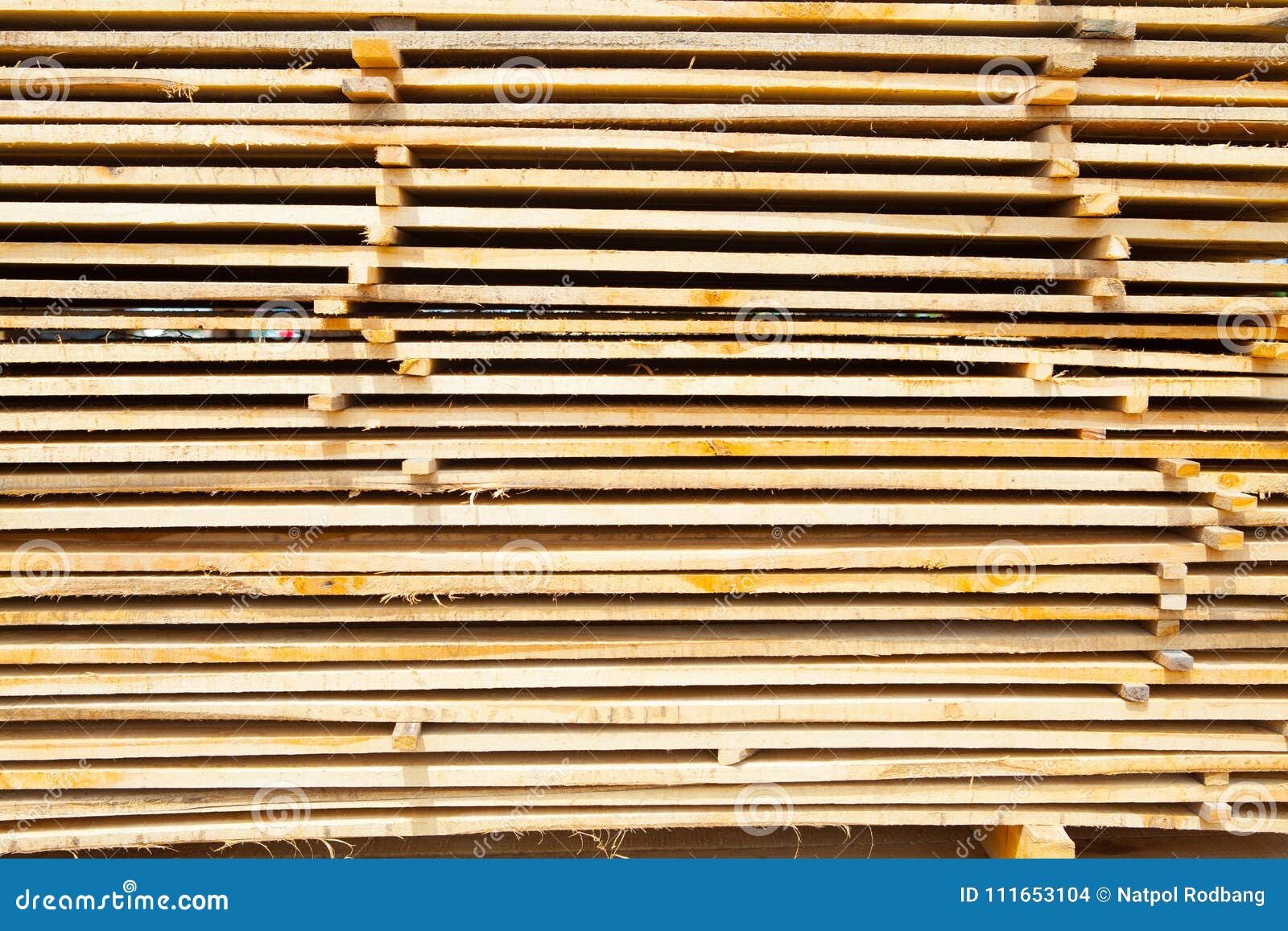 Stack of Teak Wood Boards in Lumber Yard. Pile Wooden Stock Photo ...