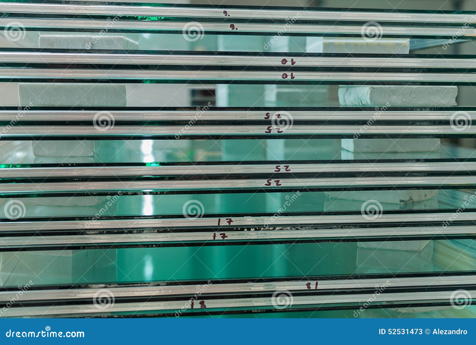 Stack of Tempered Window Glass Stock Image - Image of matted, shelf ...