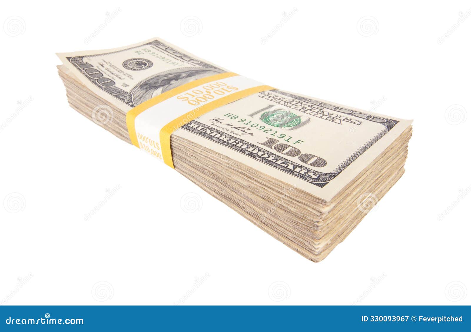 One Stack of Ten Thousand Dollars Worth of One Hundred Dollar Bills ...