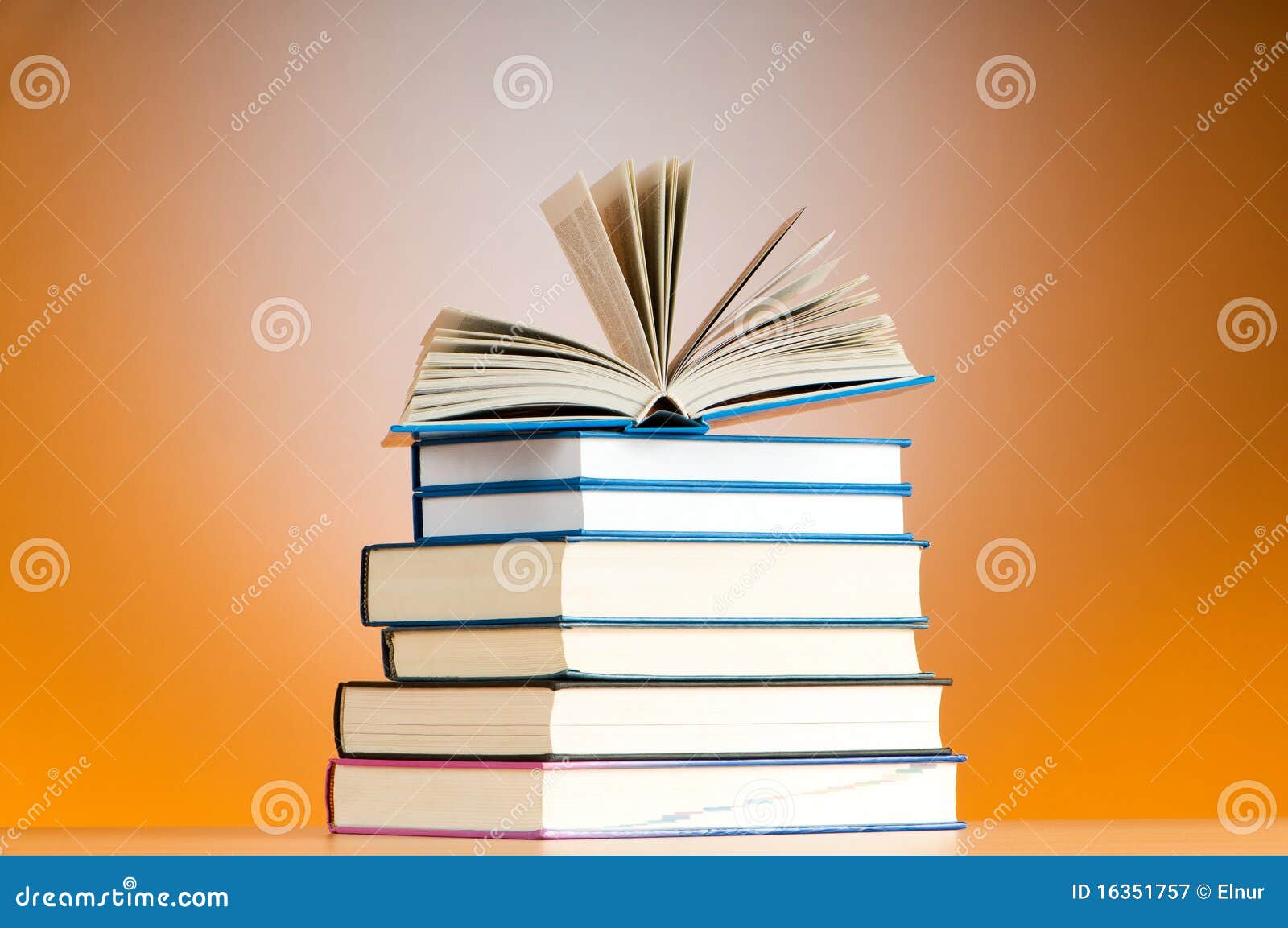 Stack of Text Books Against Gradient Stock Image - Image of cover ...