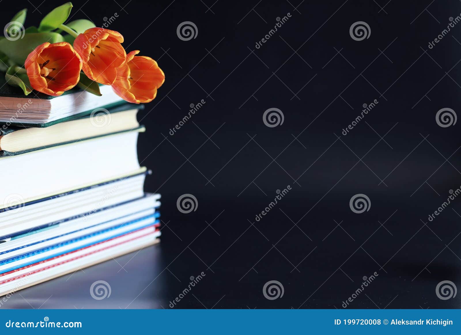 A Stack of Textbooks and Books on the Table. the Concept of Knowledge ...