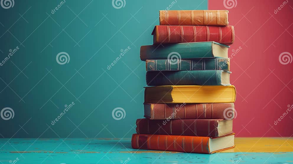 Stack of Textbooks on the Lectern, Symbolizing a Return To University ...