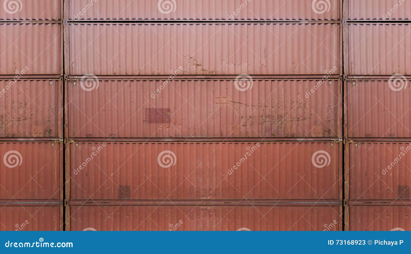 Stack of Texture Red Cargo Containers. Stock Image - Image of dock ...