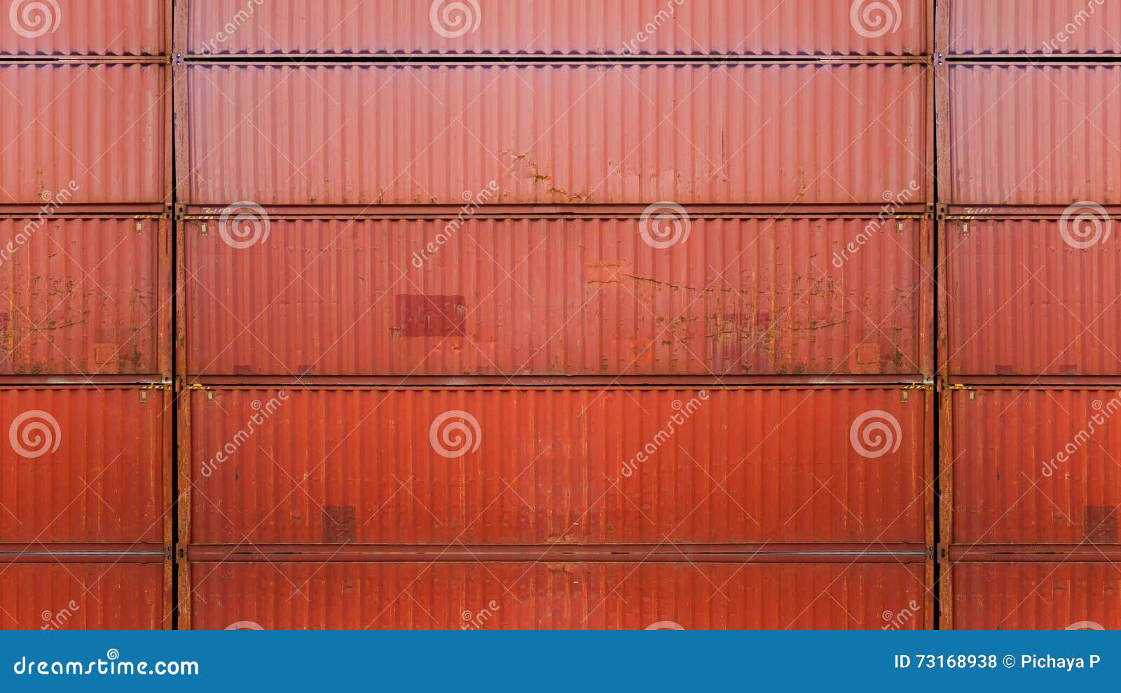 Stack of Texture Red Cargo Containers. Stock Photo - Image of industry ...