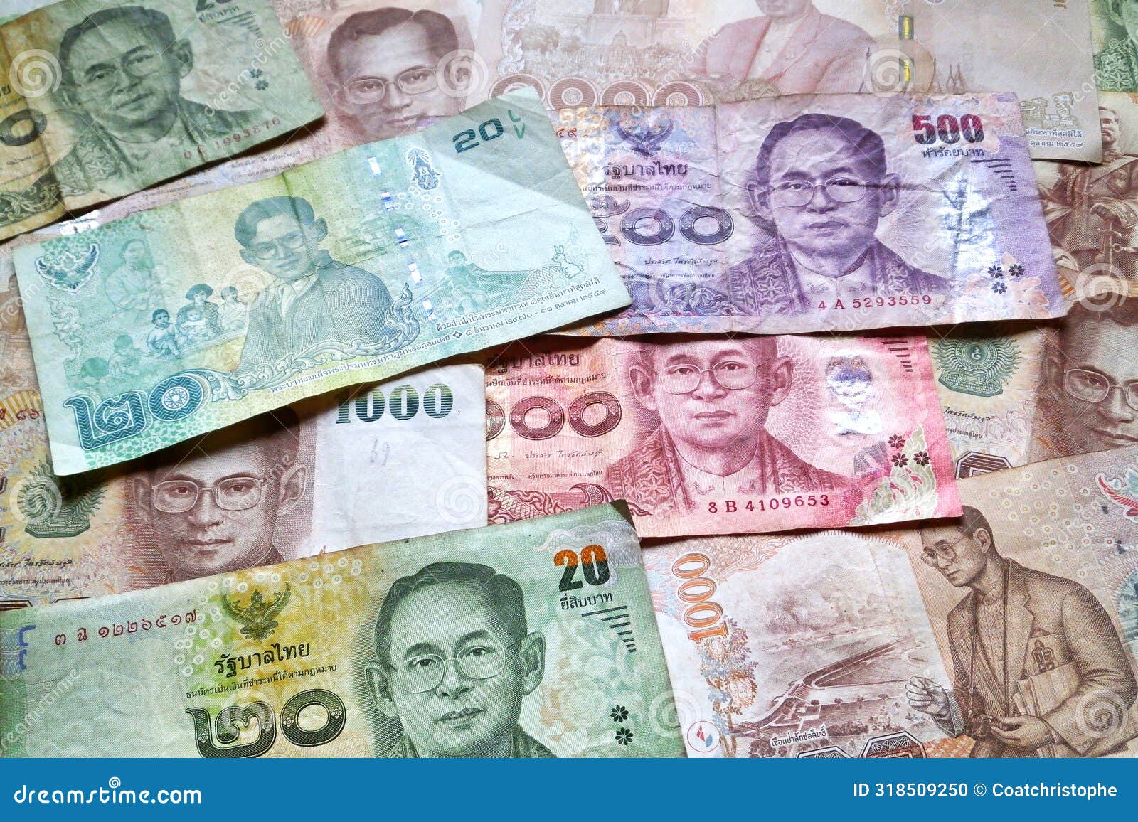 Stack of Thai Baht Banknotes Stock Photo - Image of wages, finance ...