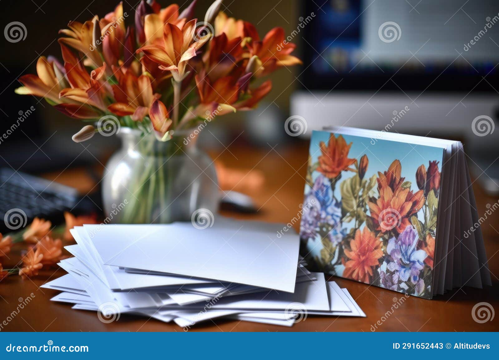 Stack of Thank You Cards Near a Laptop Stock Image - Image of thank ...