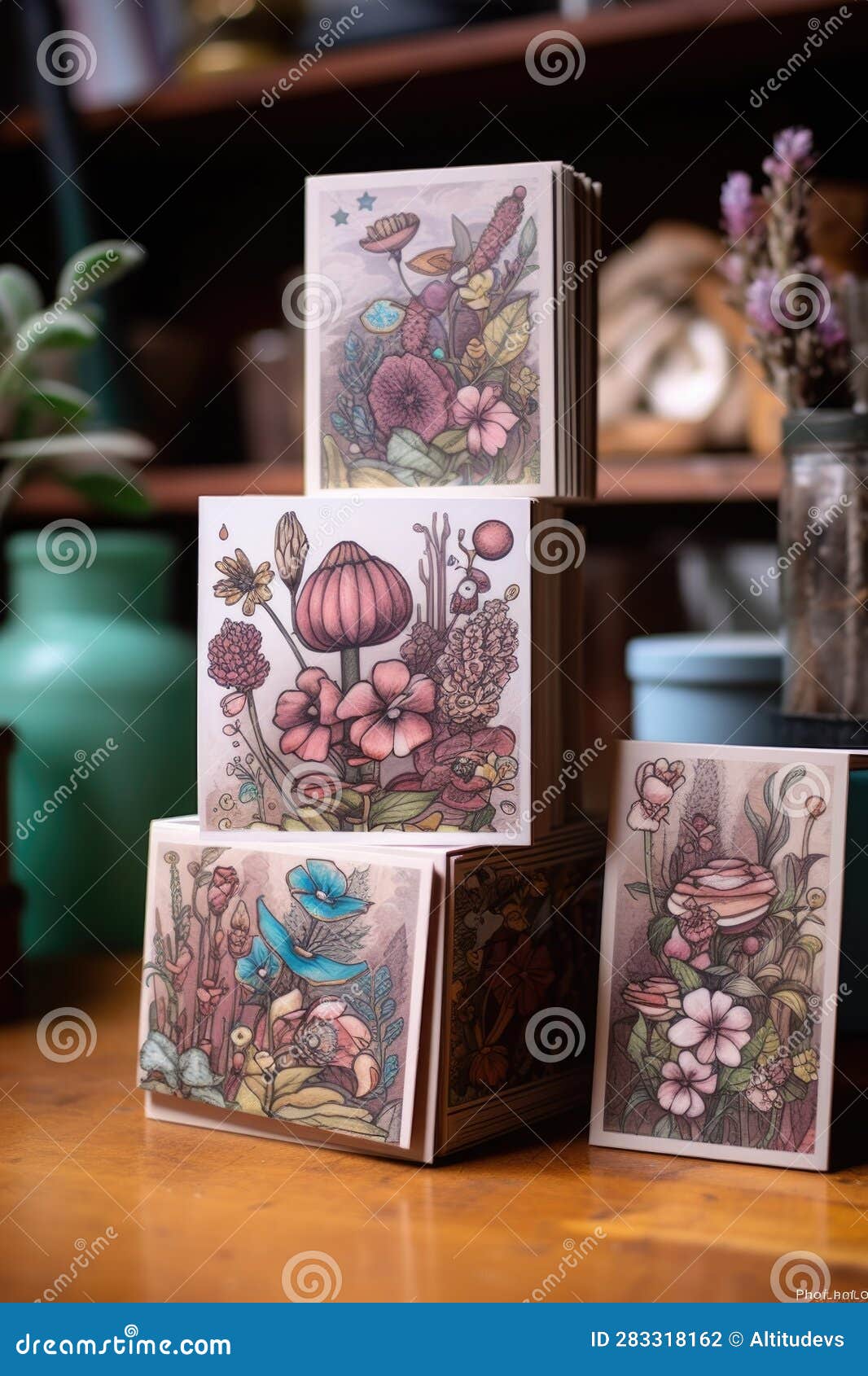 Stack of Thank You Cards in Various Designs Stock Illustration ...
