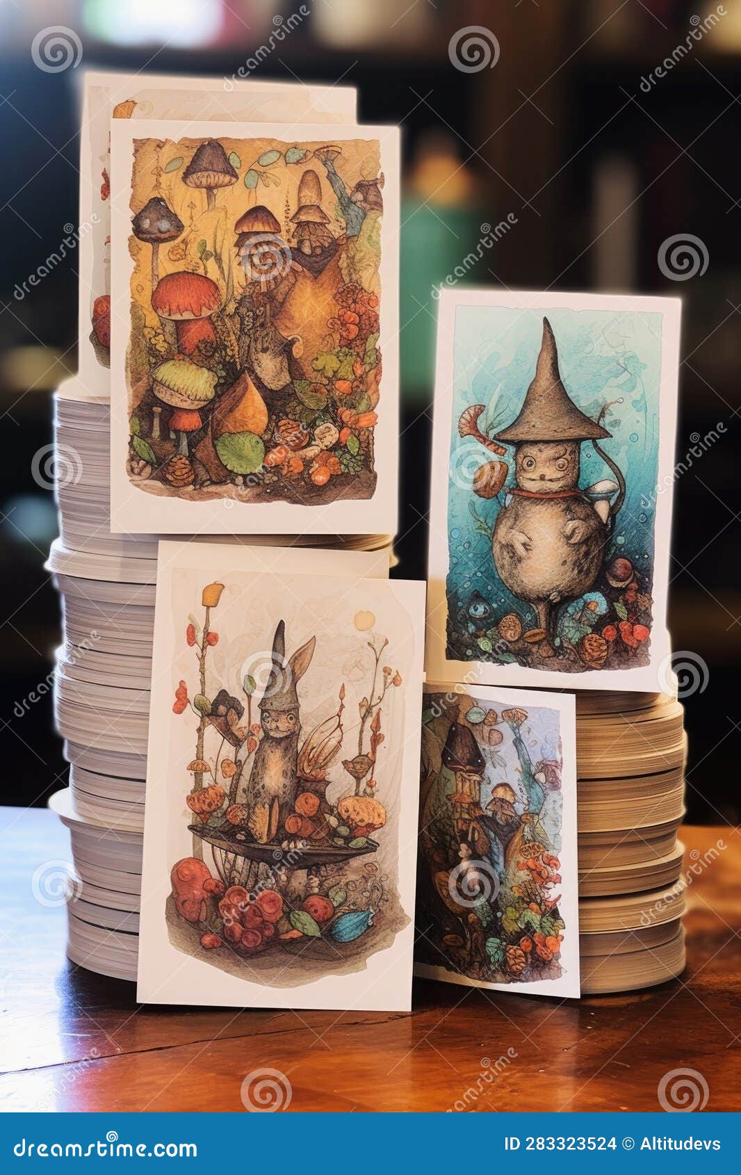 Stack of Thank You Cards in Various Designs Stock Illustration ...