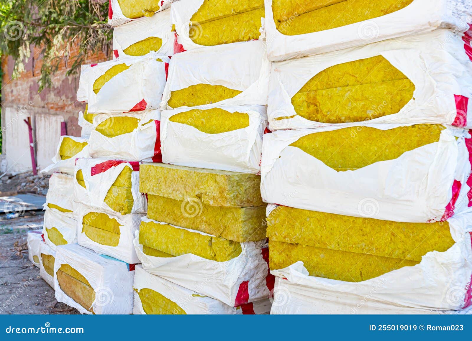 Stack of Thermal Insulation Material is Wrapped with Cellophane Foil ...