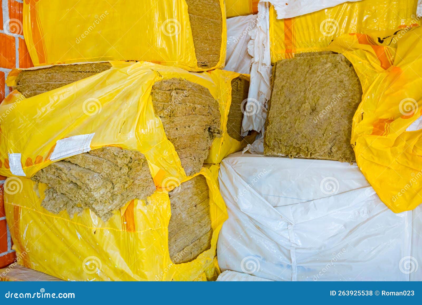 Stack of Thermal Insulation Material is Wrapped with Cellophane Foil ...