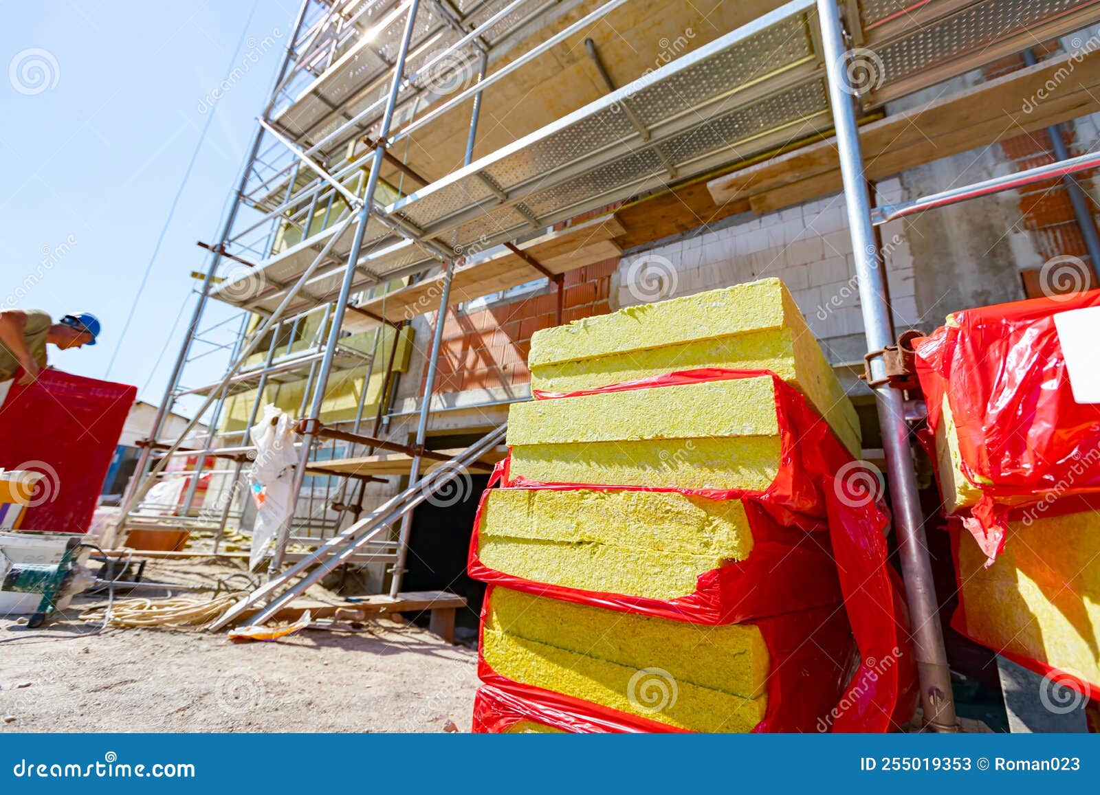 Stack of Thermal Insulation Material is Wrapped with Cellophane Foil ...