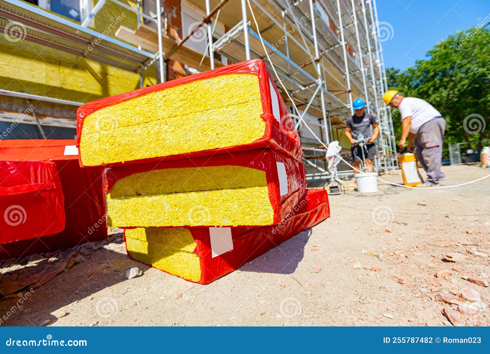 Stack of Thermal Insulation Material is Wrapped with Cellophane Foil ...