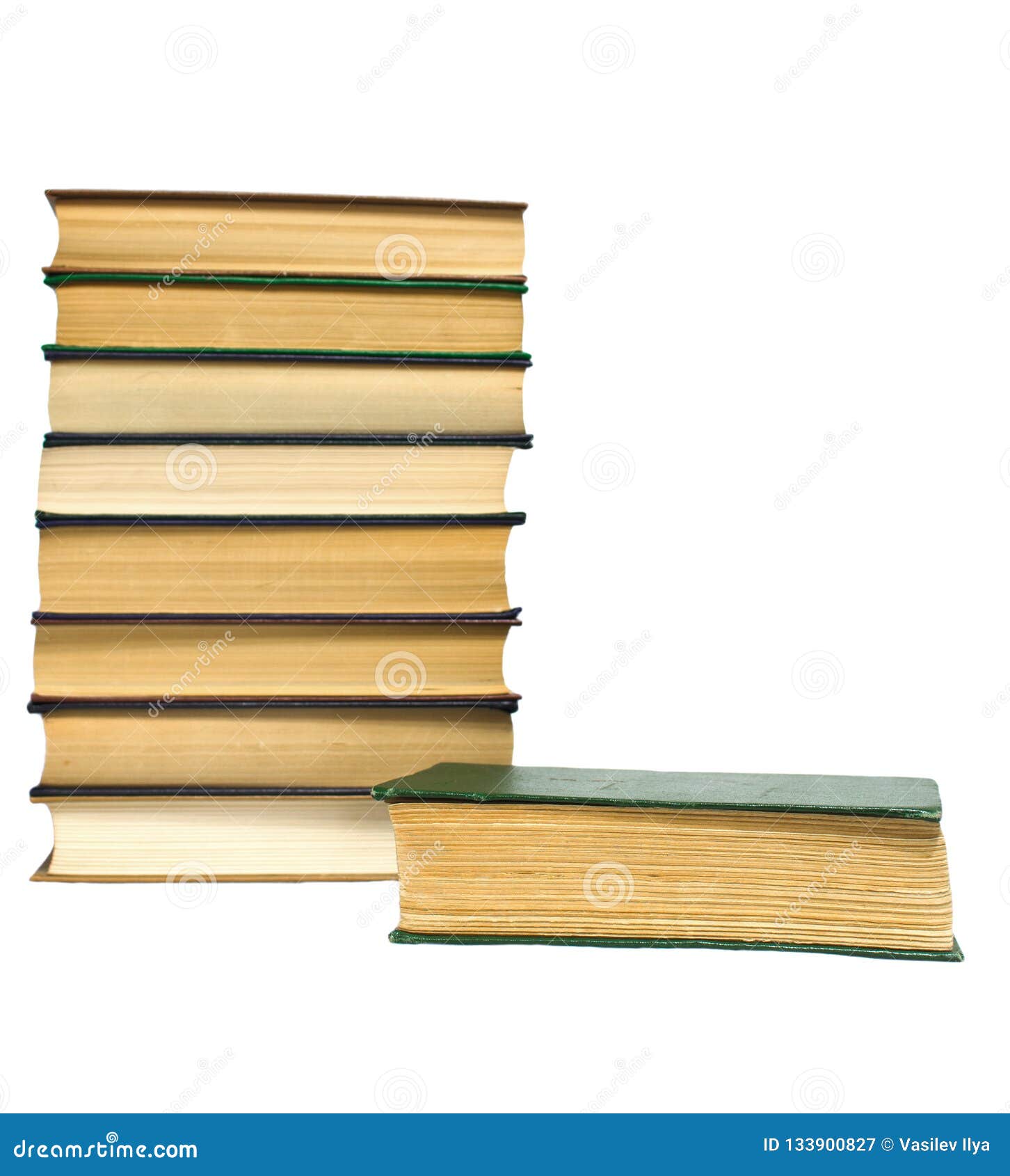 Stack of thick a books. stock image. Image of school - 133900827