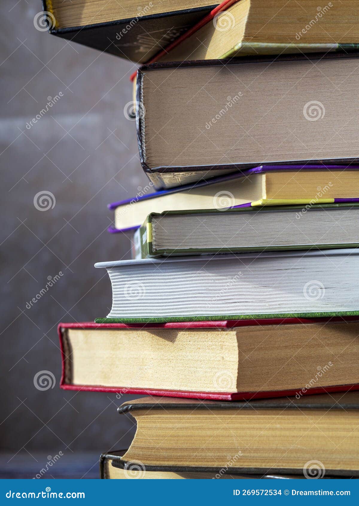 A Stack of Thick Books. Close-up. Books are Shifted Relative To Each ...