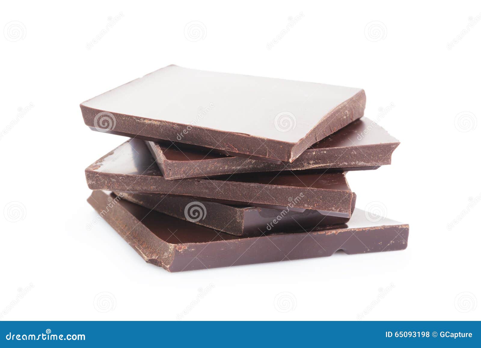 Stack of Thin Chocolate Bars Isolated Stock Photo - Image of focus ...