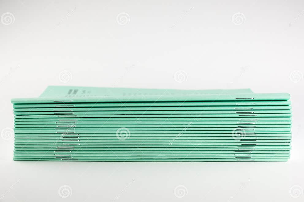 Stack of Thin Student Notebooks Stock Image - Image of object, design ...