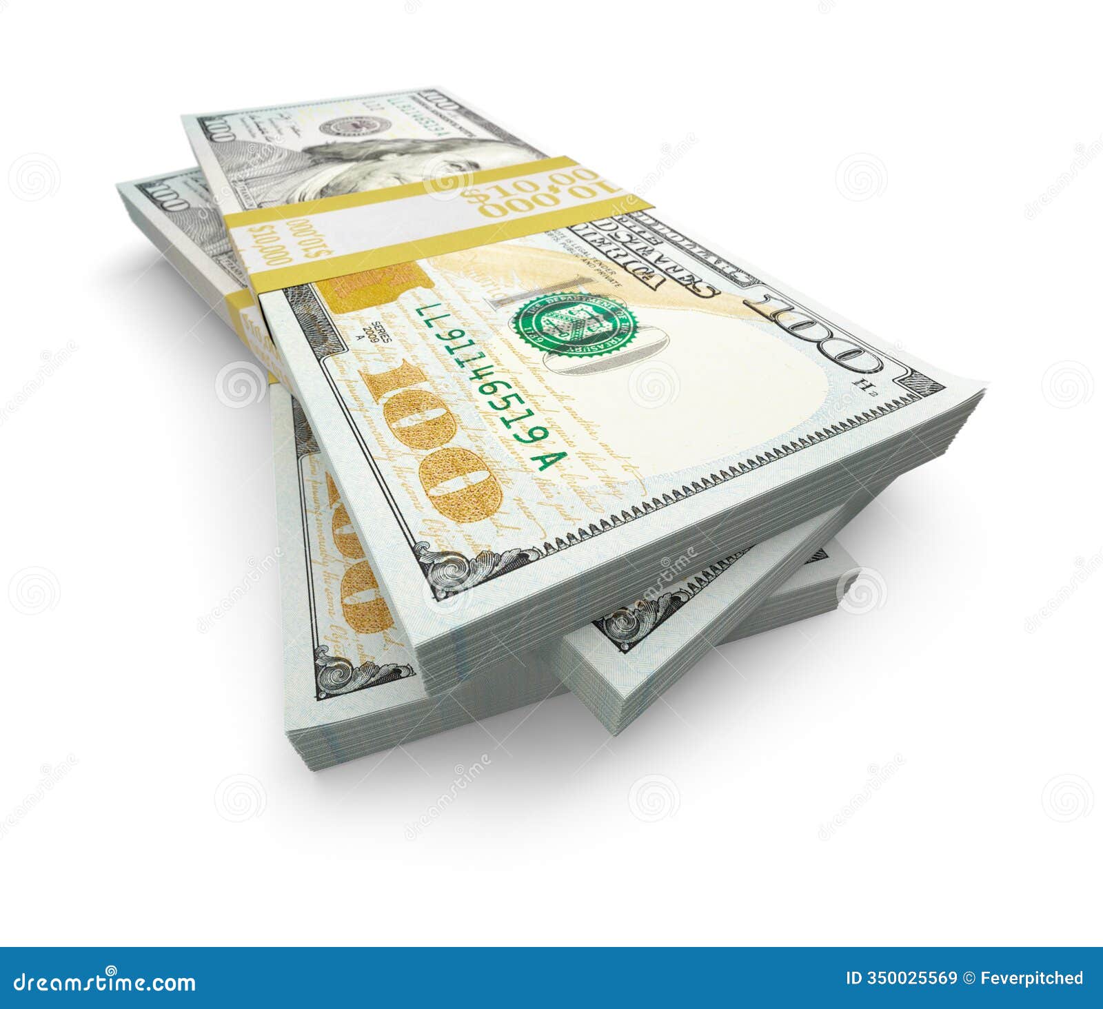 Stack of Thirty Thousand Dollars of One Hundred Dollar Bills Isolated ...