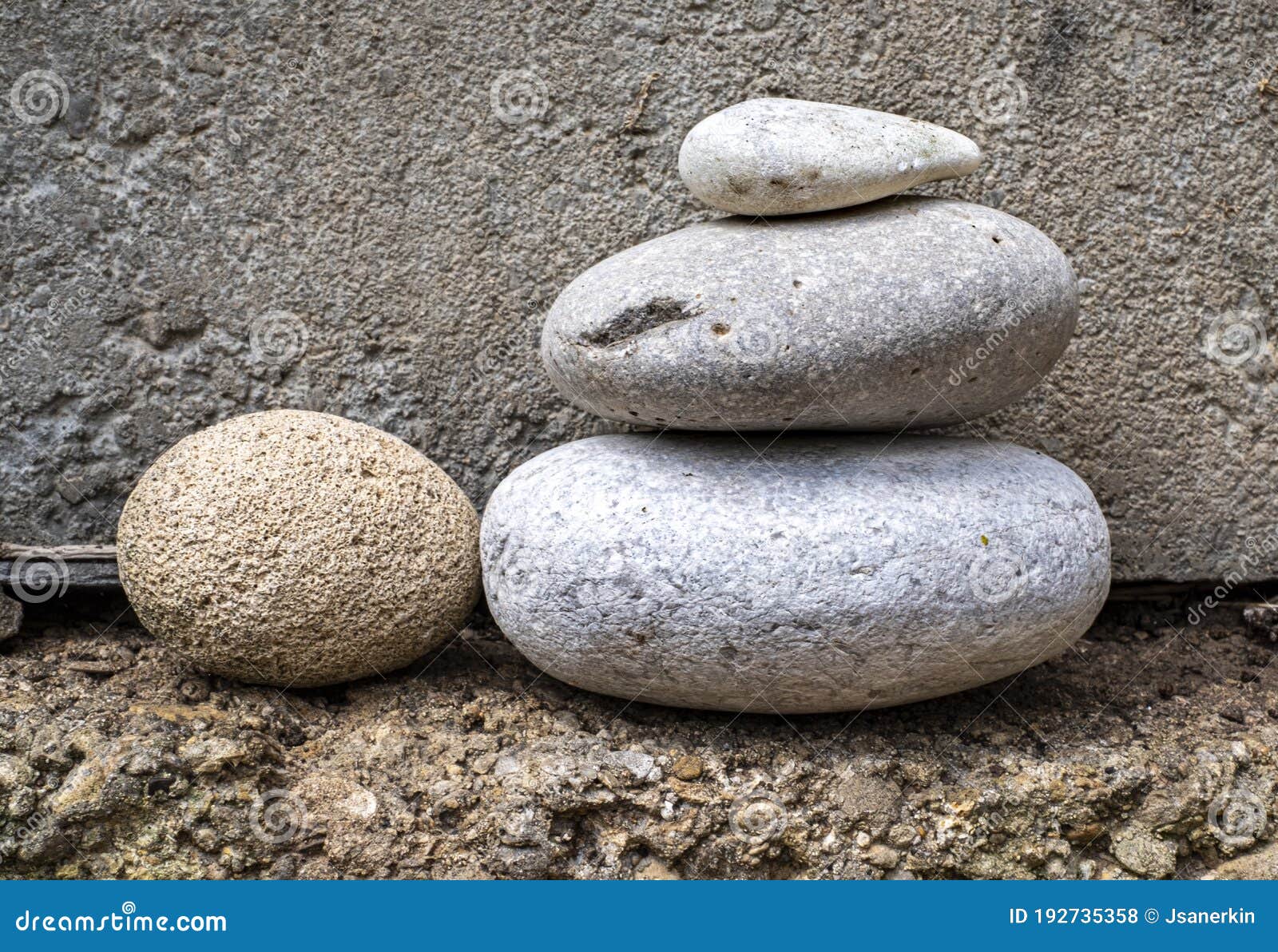 Stack of Three Balanced Pebbles Stock Photo - Image of mineral ...