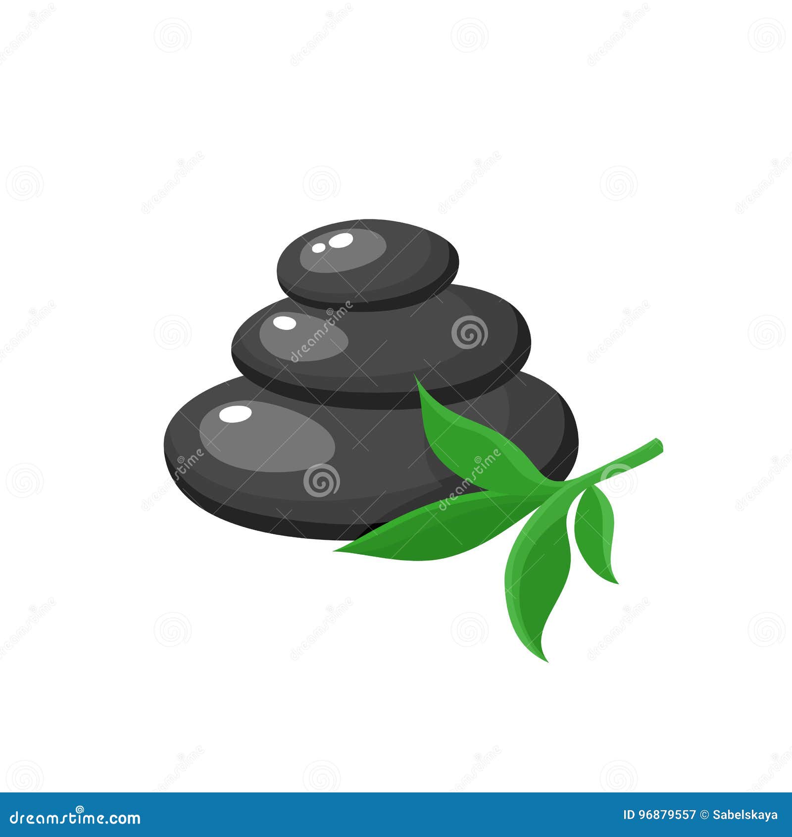 Stack of Three Black Hot Stones, Spa Salon Accessory Stock Vector ...