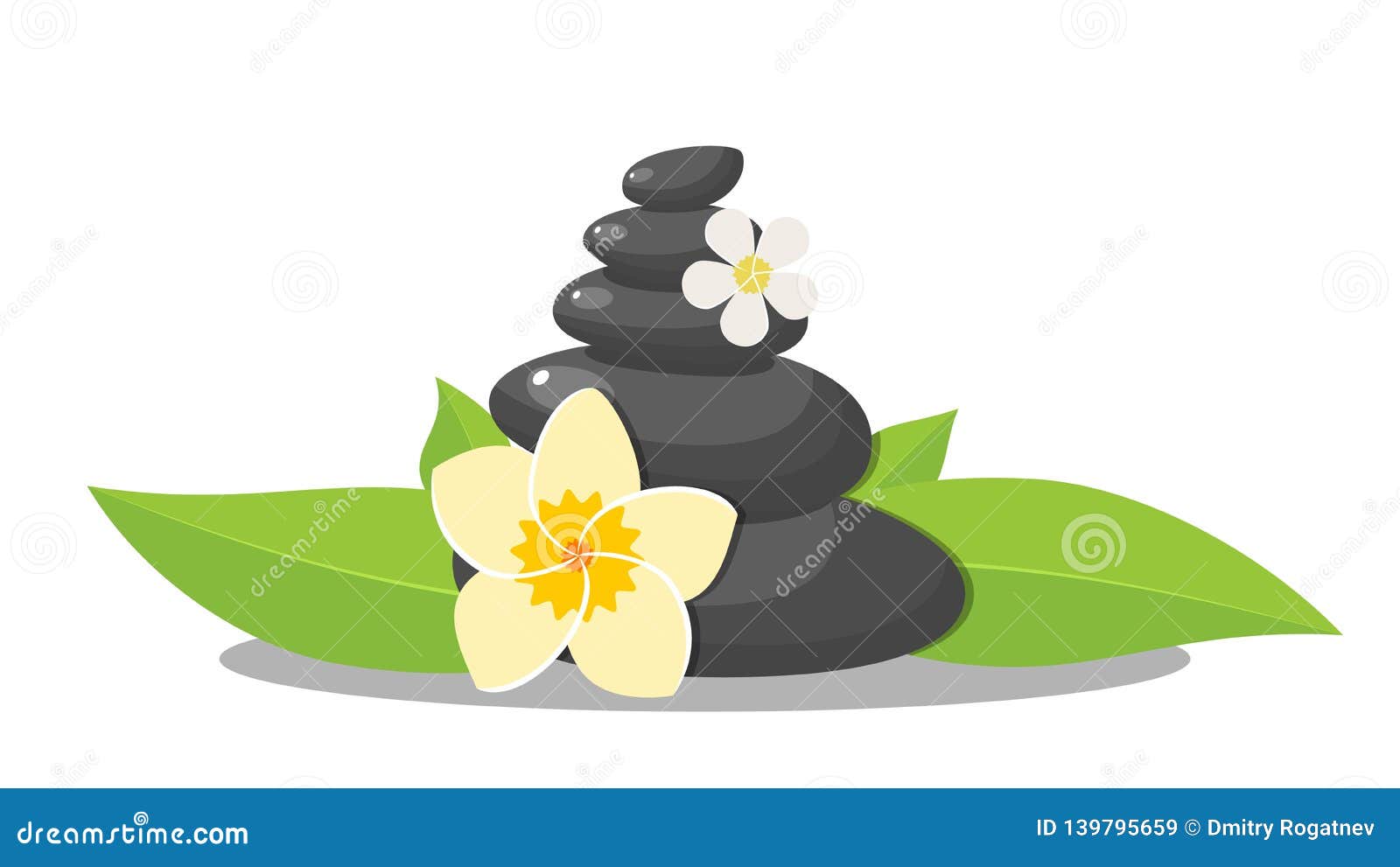 Stack of Three Black Hot Stones, Stock Vector - Illustration of flower ...