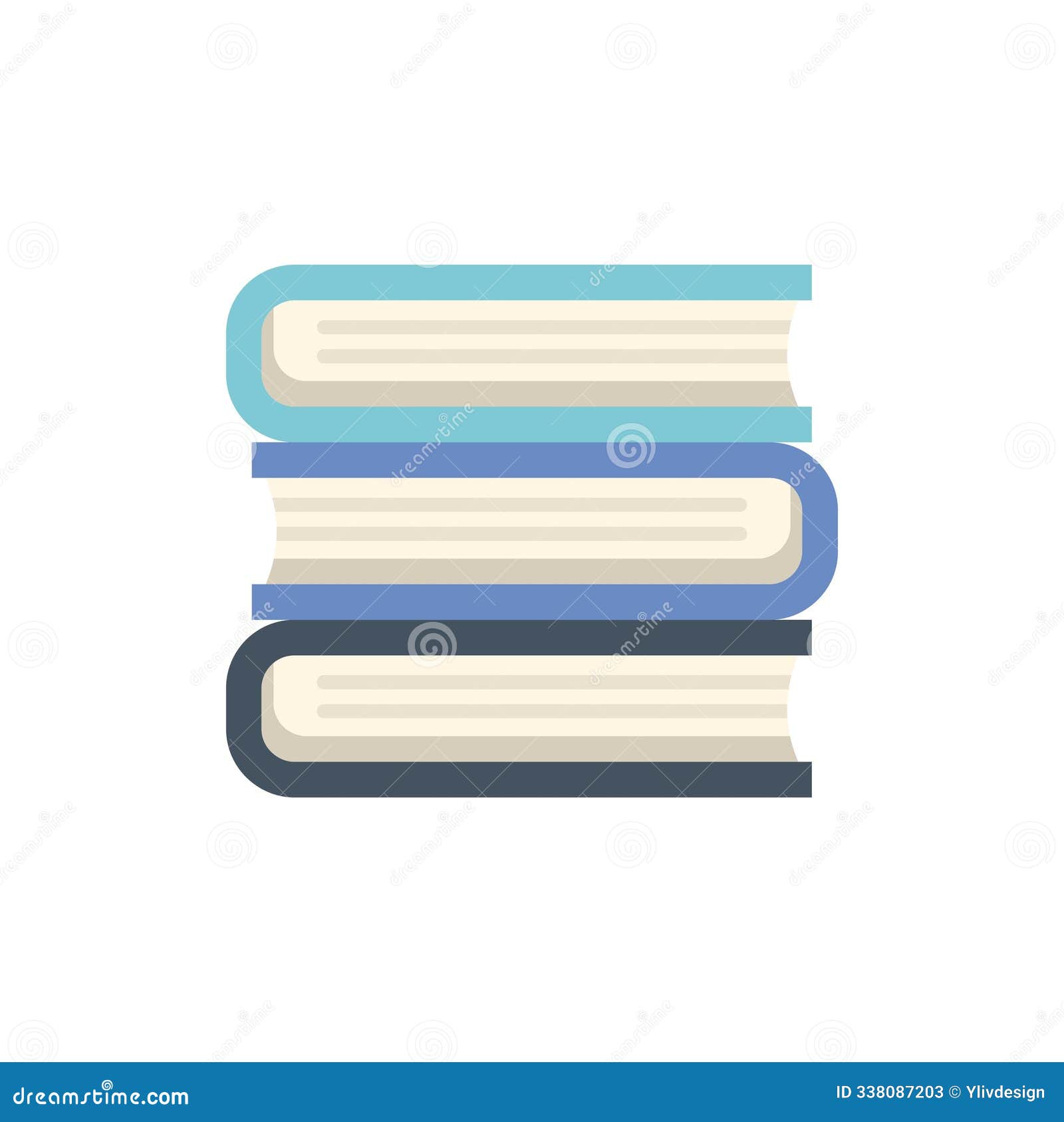 Stack of Three Books Forming a Tower of Knowledge Stock Illustration ...