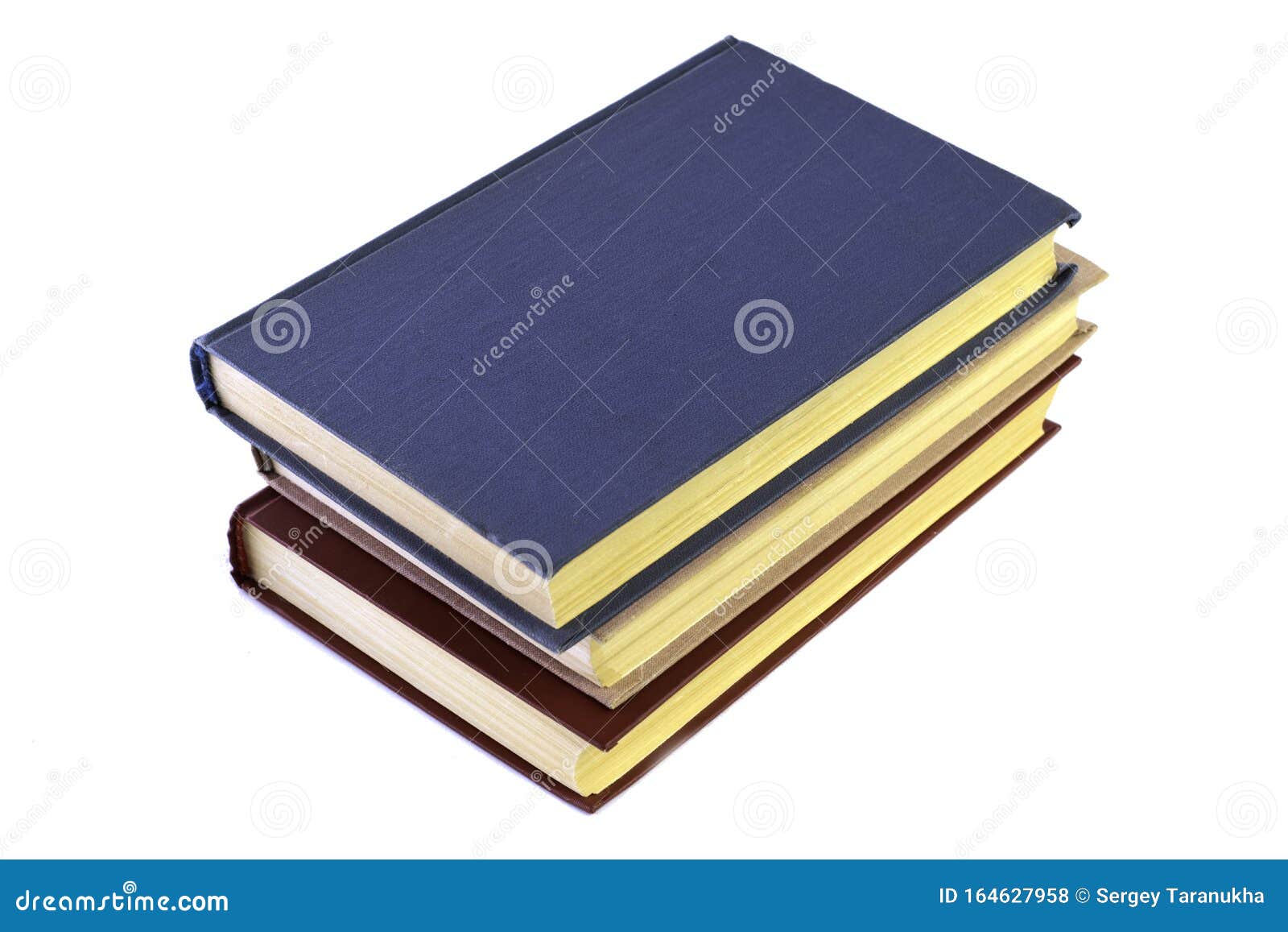 Stack of Three Books Isolated on the White Background Stock Photo ...