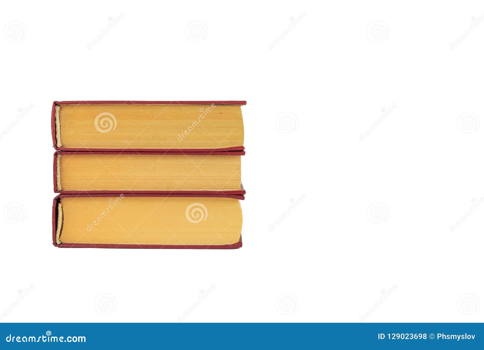 Stack of Three Books on a White Background. Stock Photo - Image of ...