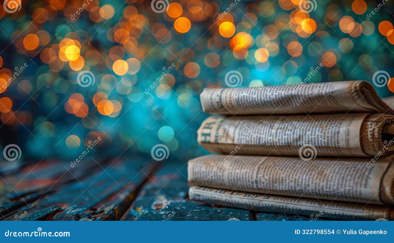 Stack of Three Books on Wooden Table Stock Photo - Image of fiction ...