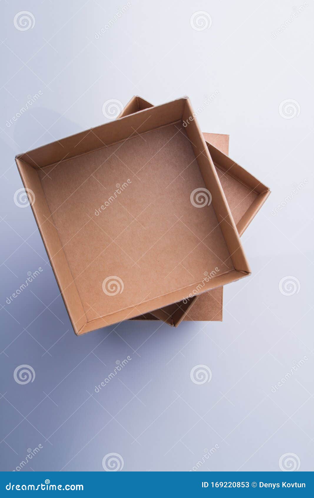 Stack of Three Cardboard Boxes, Top View. Stock Image - Image of office ...