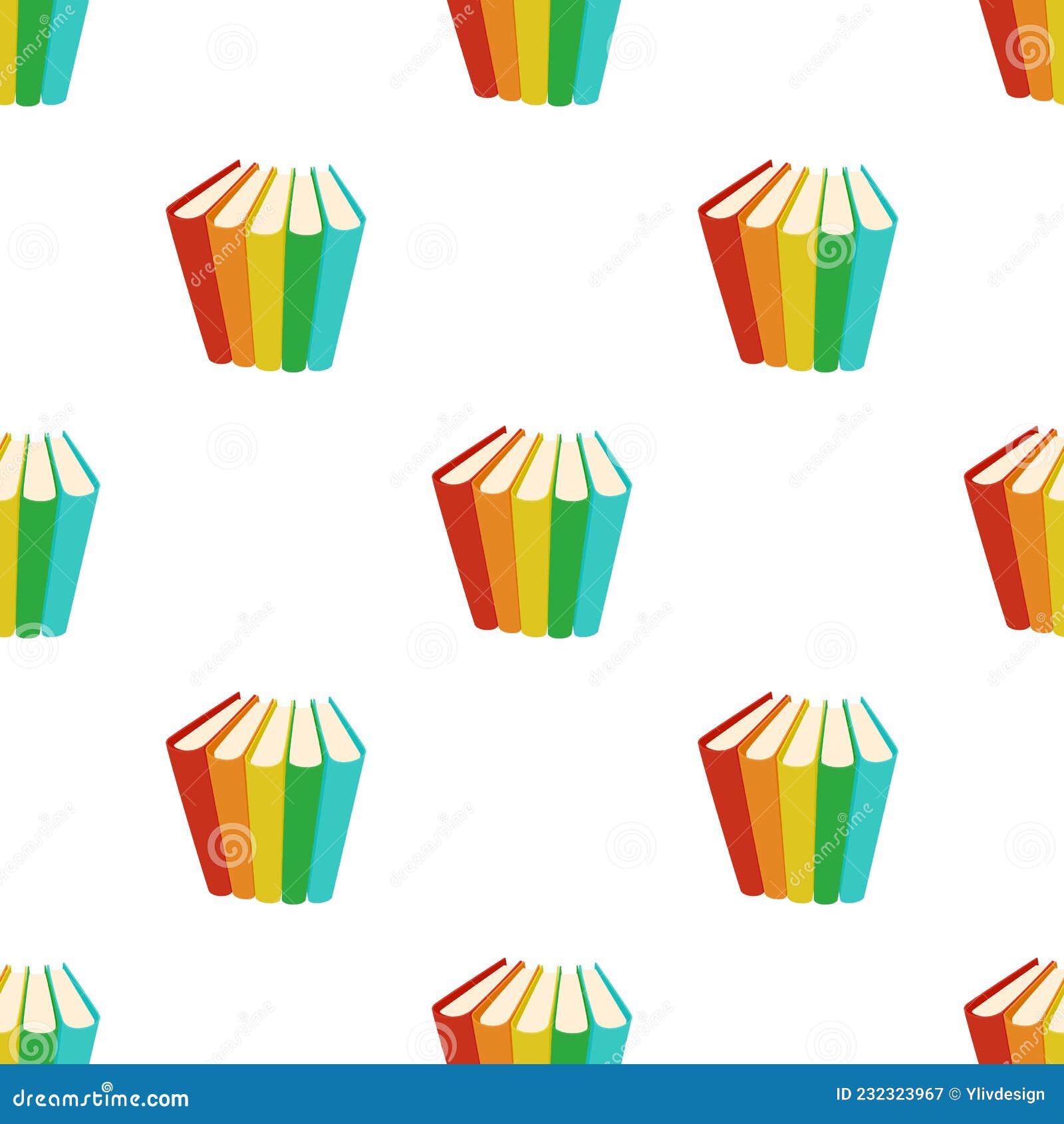 Stack of Three Colored Books Pattern Seamless Vector Stock Vector ...