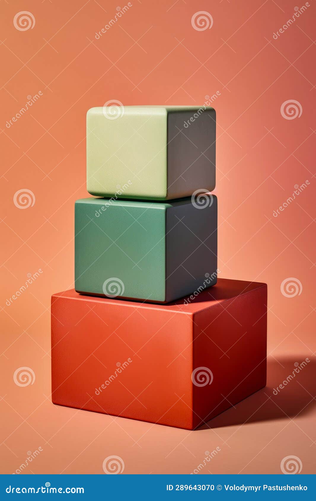Stack of Three Cubes Sitting on Top of Each Other. Generative AI Stock ...