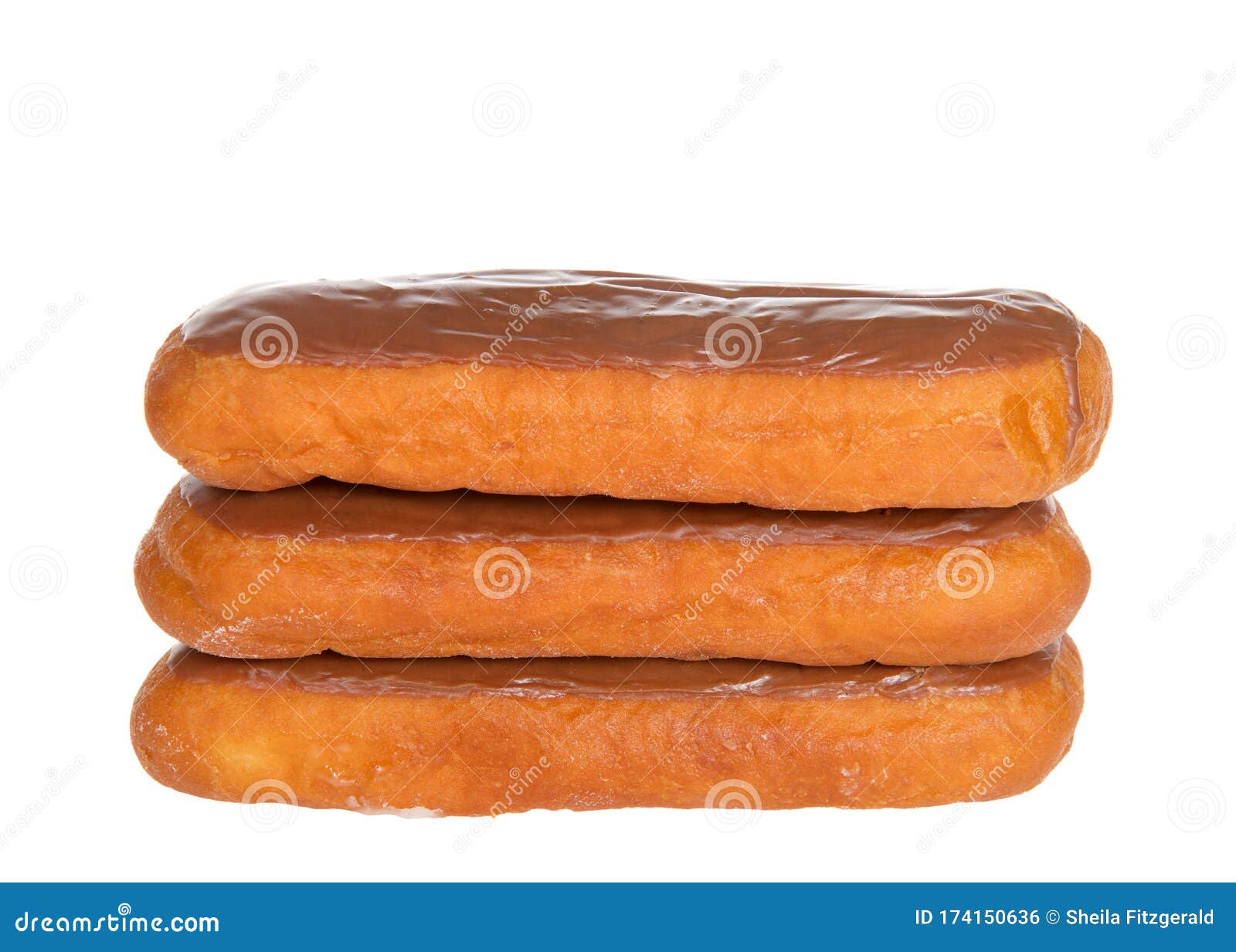 Stack of Three Donut Bars Frosted in Chocolate Glaze Stock Photo ...