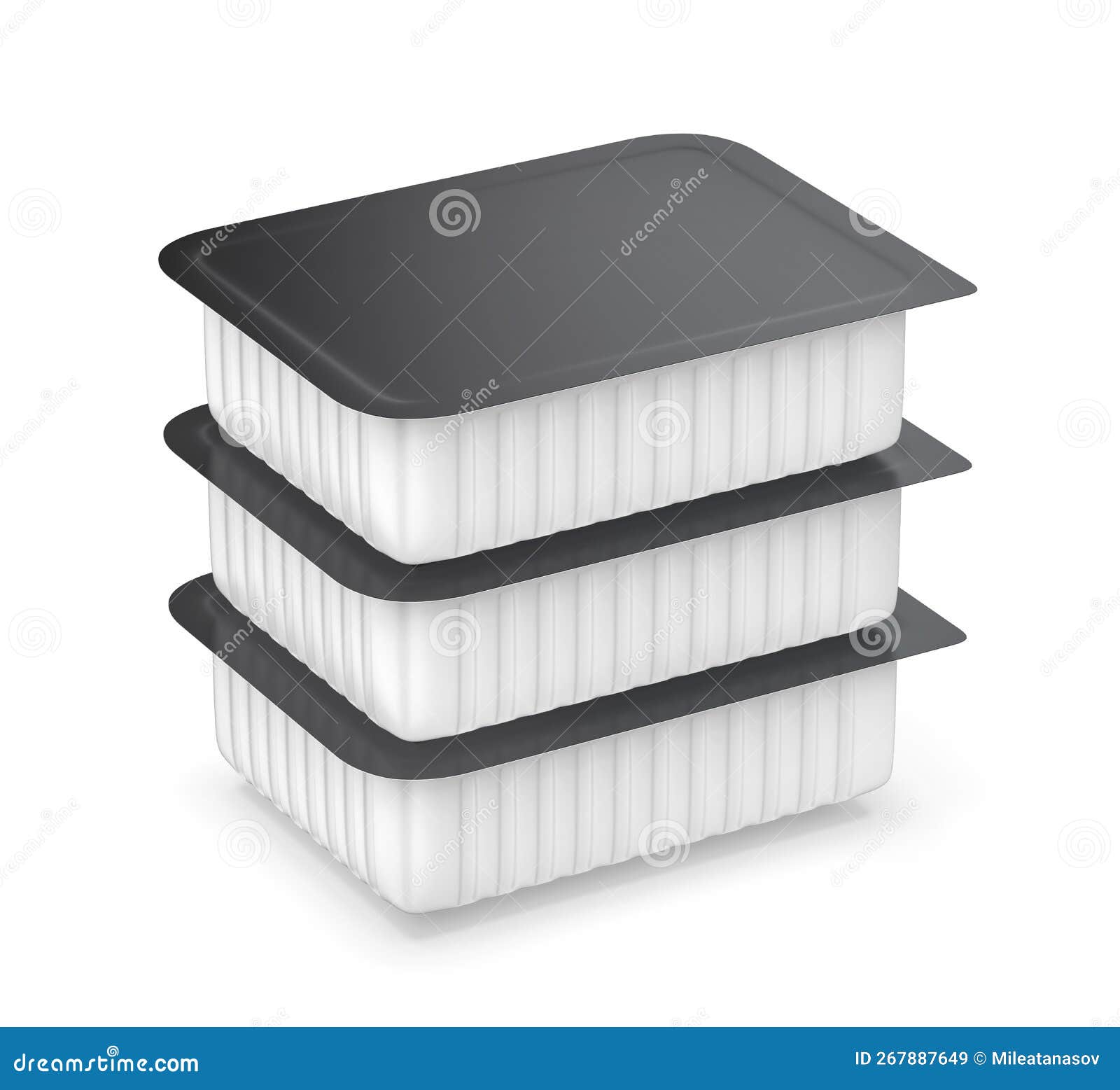 Stack of Three Food Containers Stock Image - Illustration of fruit ...
