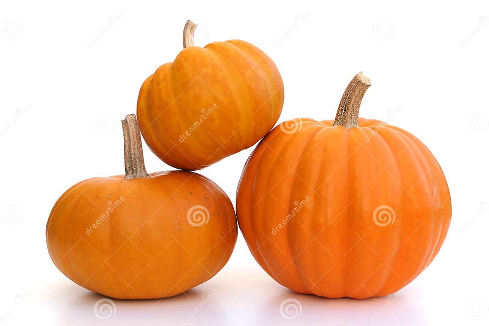 Stack of Three Little Pumpkins Stock Photo - Image of vegetable, three ...