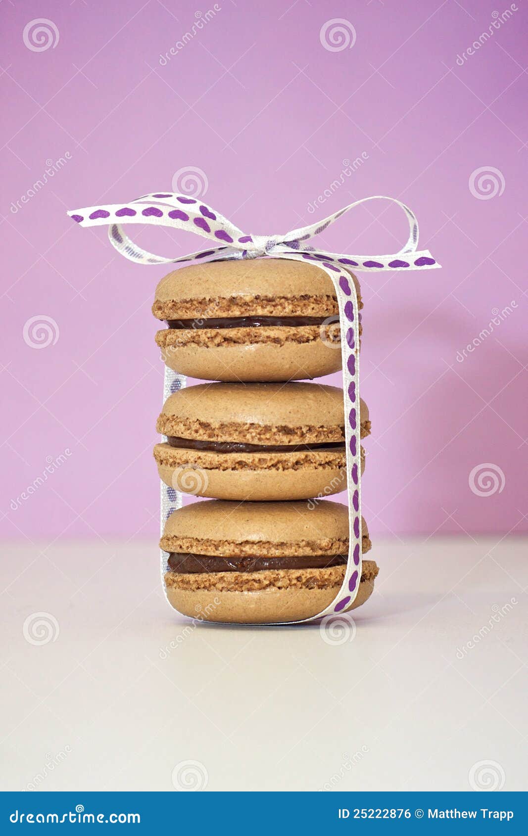 A stack of three macarons. stock photo. Image of cooking - 25222876