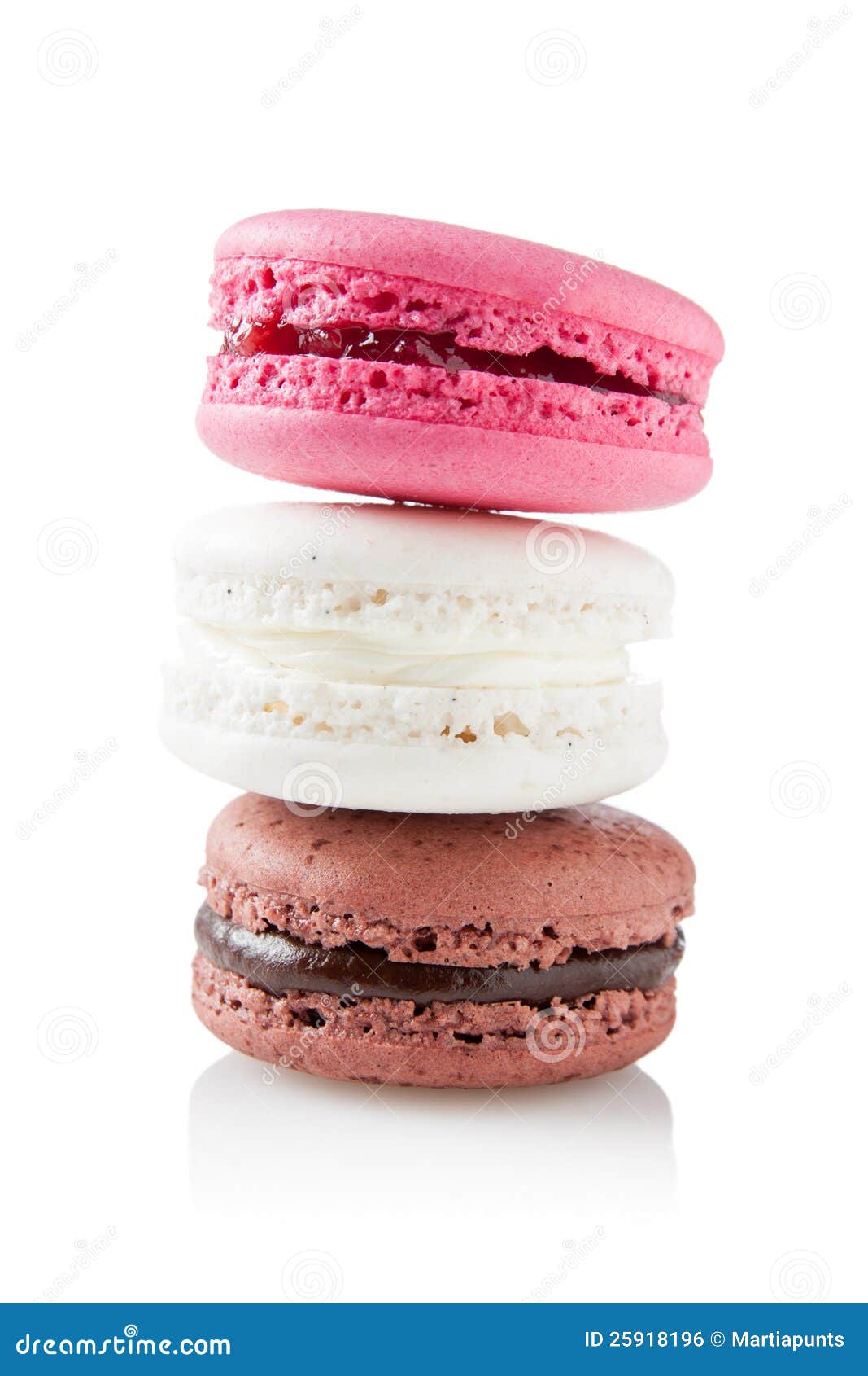 Stack of three macarons stock photo. Image of color, french - 25918196